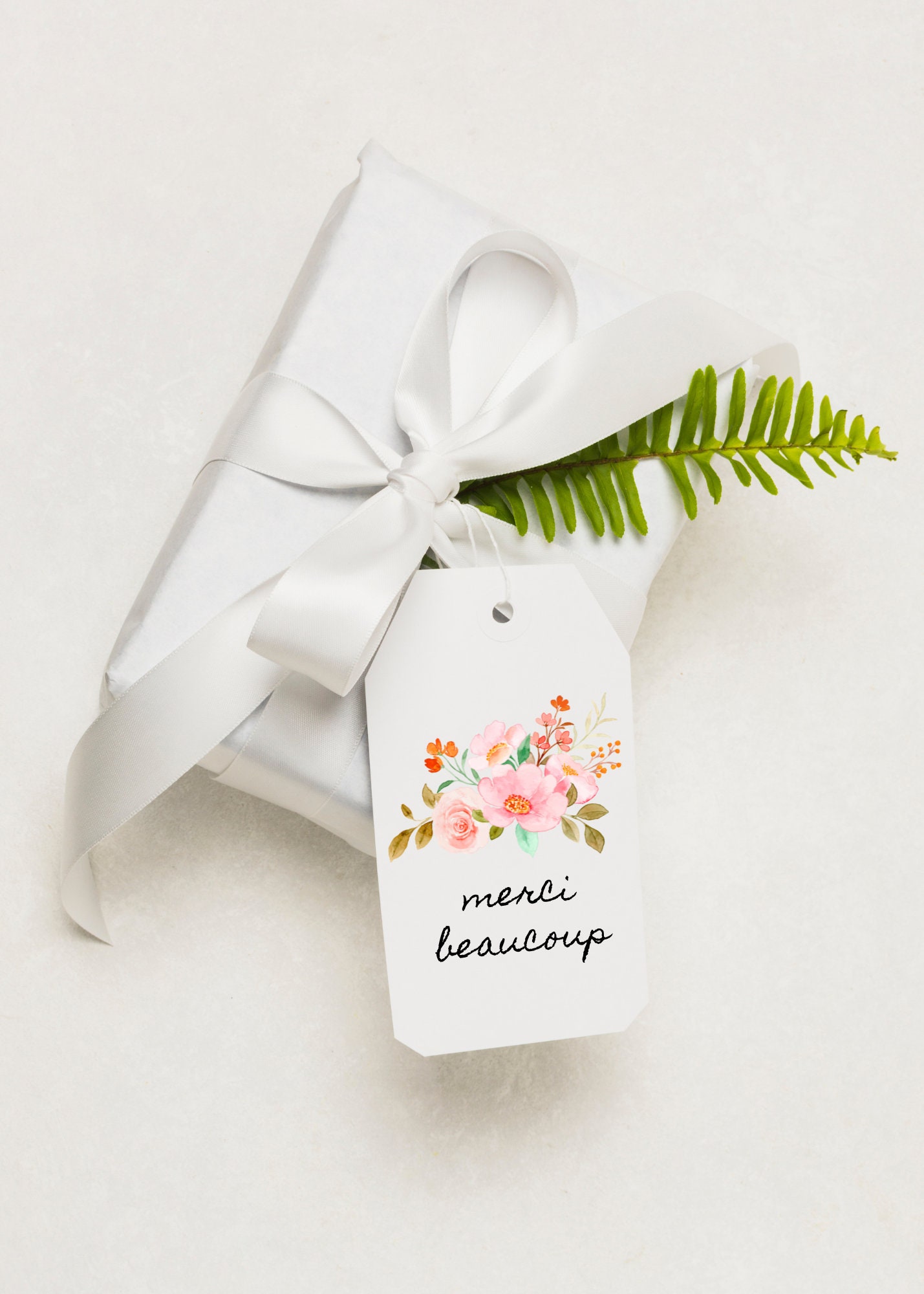 Merci Beaucoup Flower Printable Gift Tags | Wedding Gift Tags | Hens ...