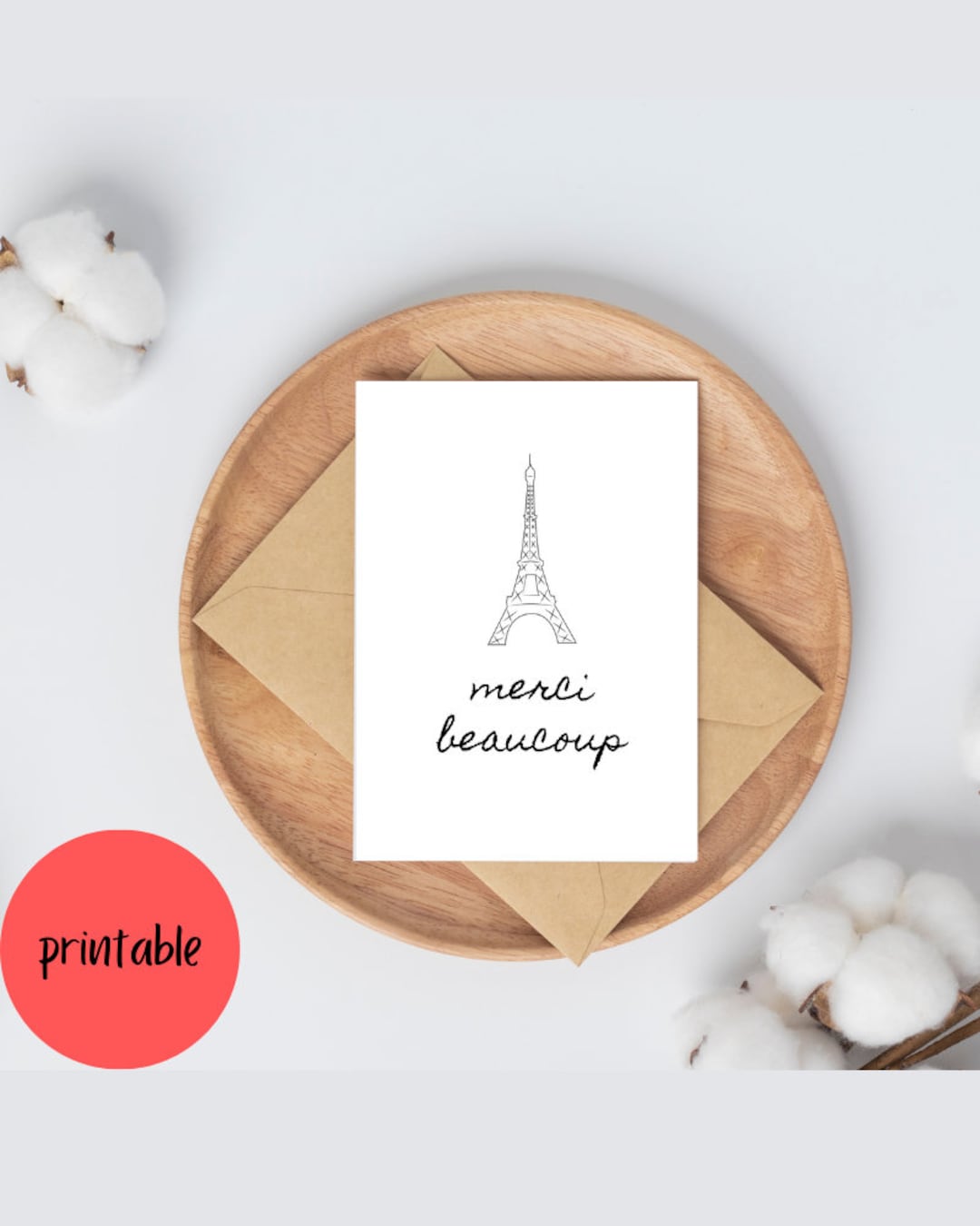 Merci Beaucoup Card | French Greeting Card | Thank You Card | Carte De ...