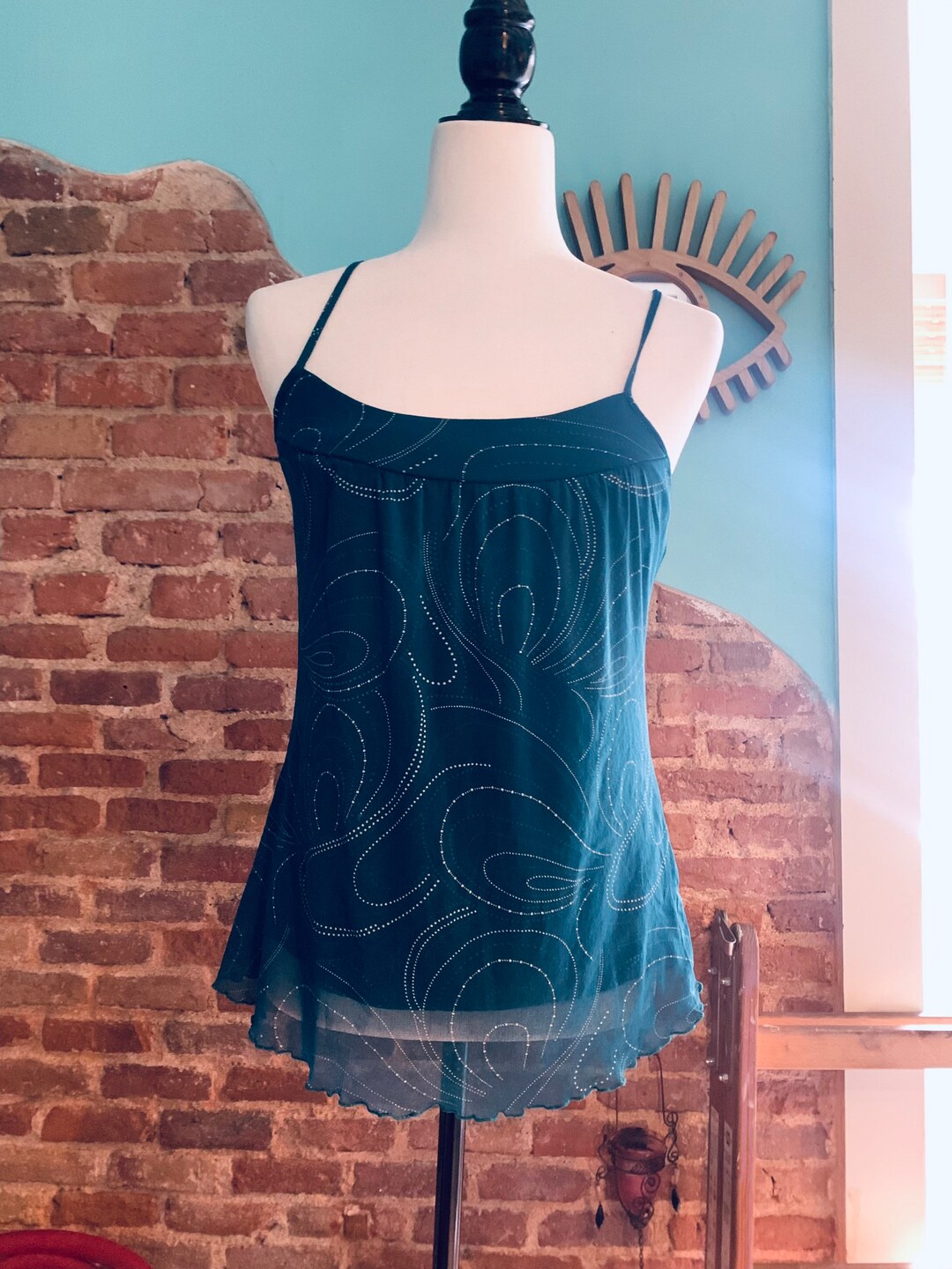 Vintage Tank Top for Women 90s, Unique Vintage Double Layer Top From 90 ...