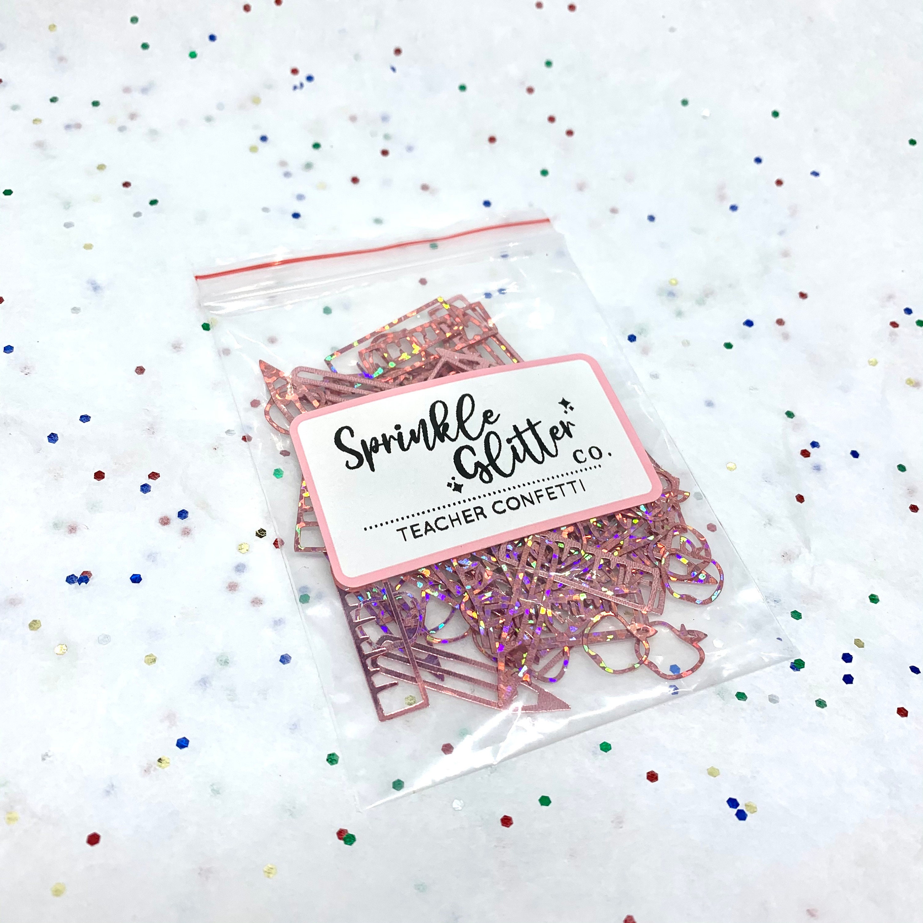 Teacher Confetti pencils Rulers Apple Confetti Choose - Etsy