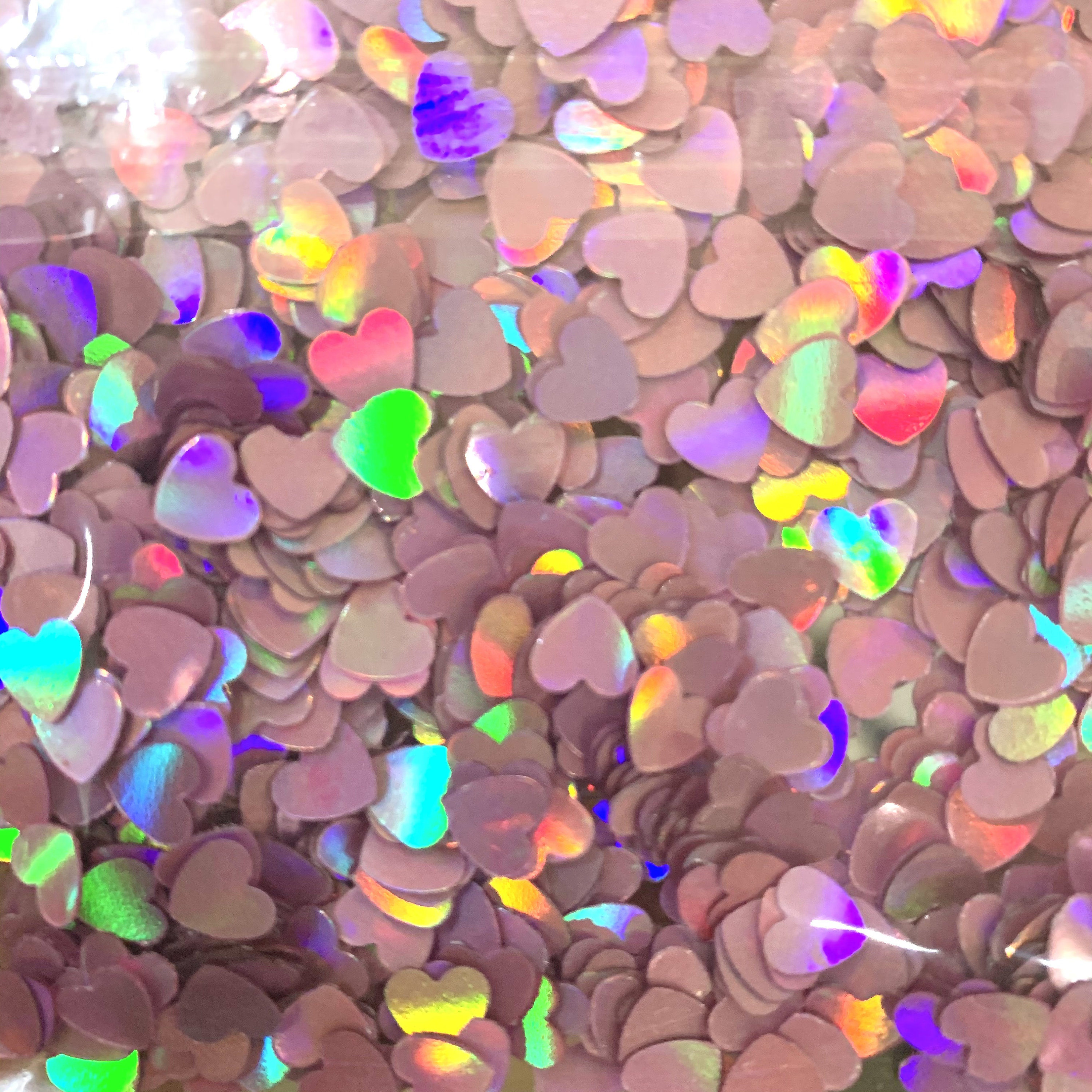 6 Mm Pink Holo Heart Glitter/confetti Nails Resin Crafts - Etsy