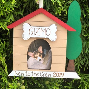 New Puppy Gift, Dog Photo Frame, Puppy’s First Christmas Ornament, Dog ...