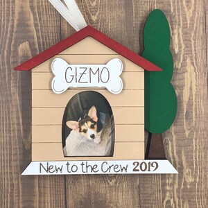 New Puppy Gift, Dog Photo Frame, Puppy’s First Christmas Ornament, Dog ...