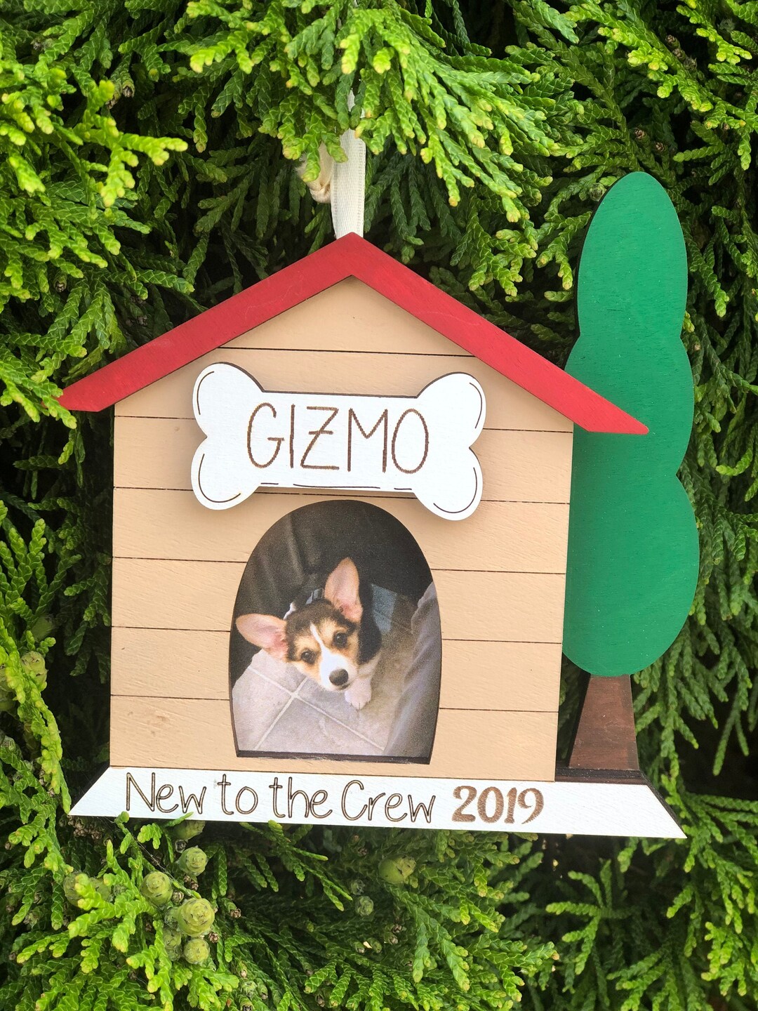 New Puppy Gift, Dog Photo Frame, Puppy’s First Christmas Ornament, Dog ...