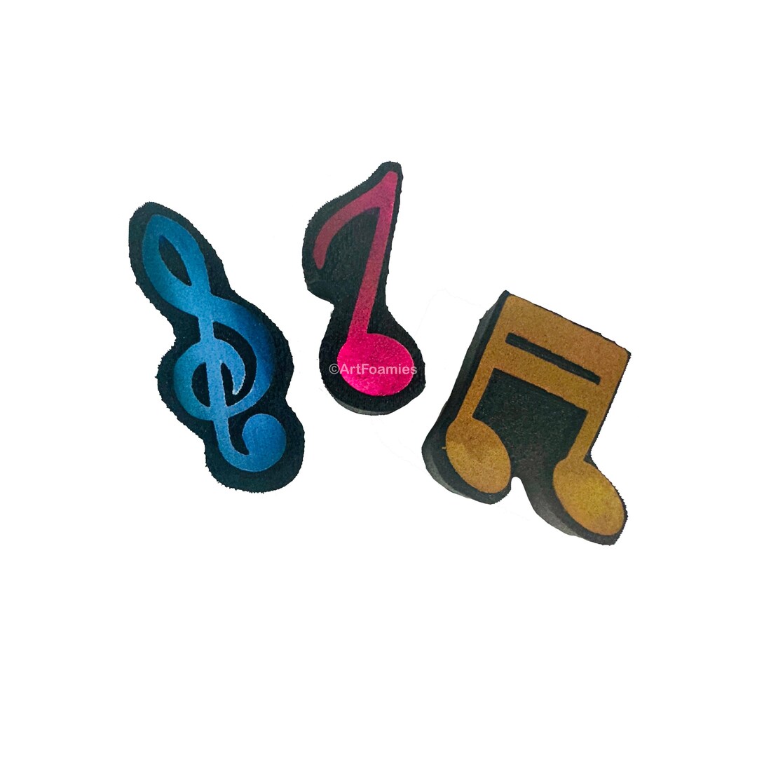 Music Notes - Set of 3 Foam Stamps Designed by Kae Pea - Etsy