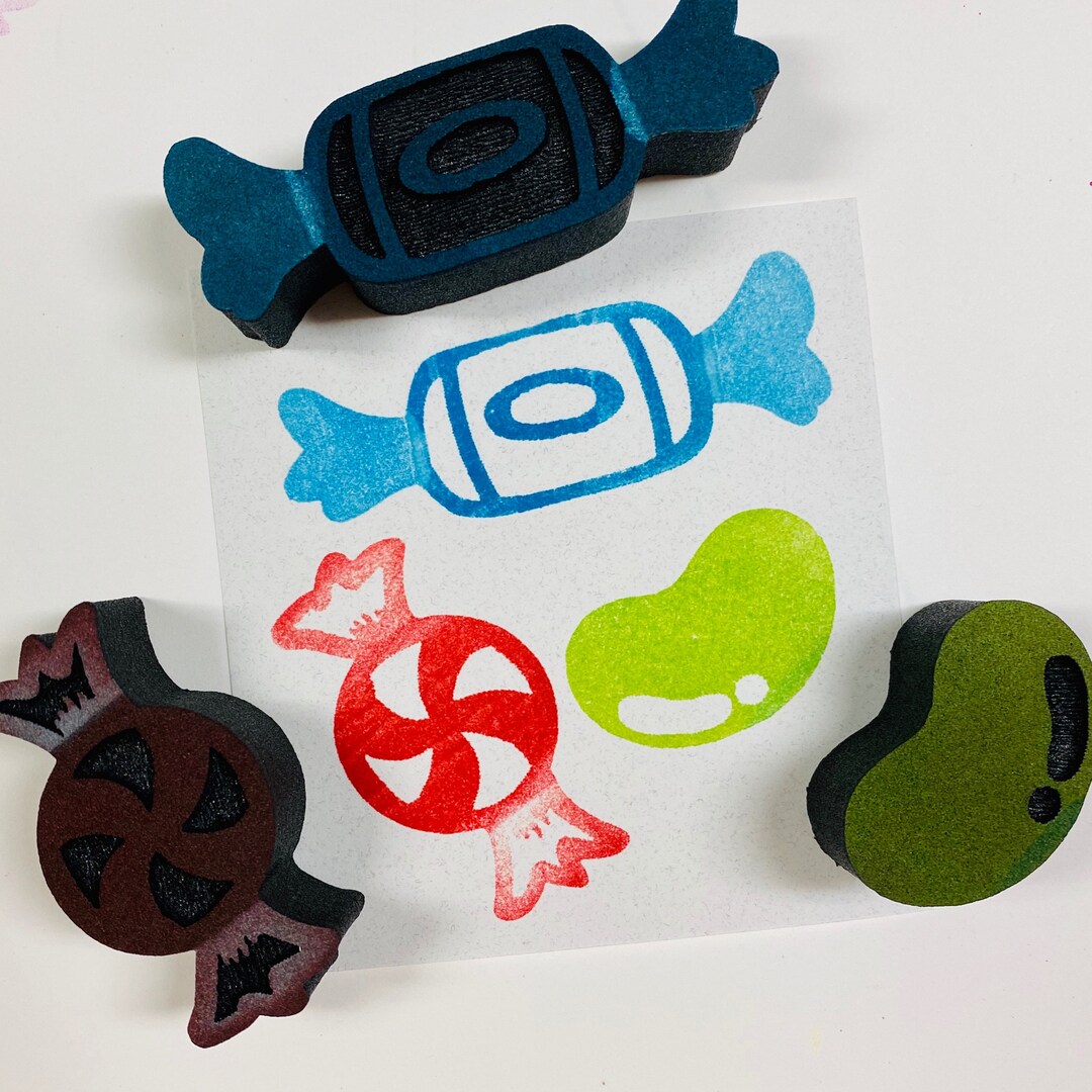 Candies - Set of 3 Foam Stamps - Etsy