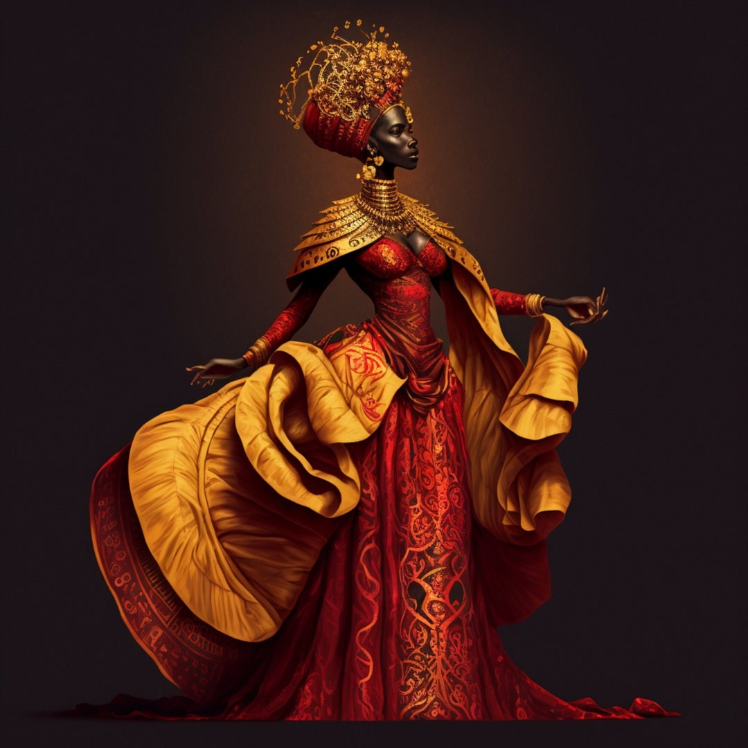 NUBIAN QUEEN, Digital Download Wall Art Trendy, Midjourney, Black ...