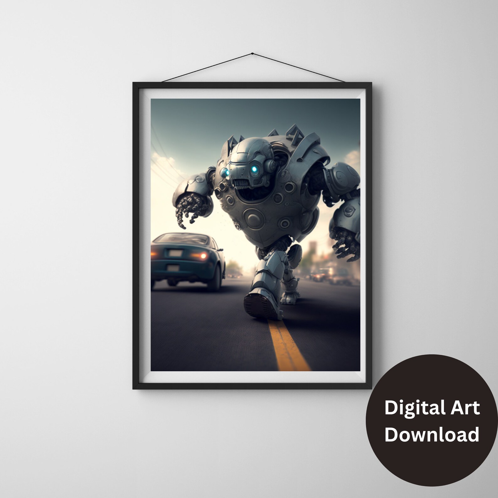 Running Into the Future: Futuristic Robot Street Scene, Midjourney ...