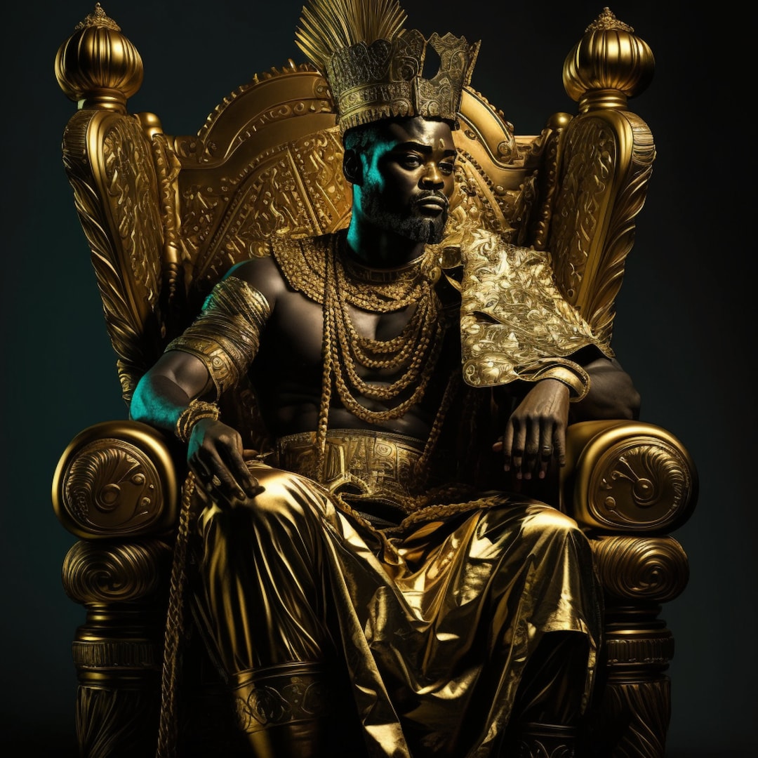 African King, Digital Download Wall Art Trendy, Midjourney, Black ...