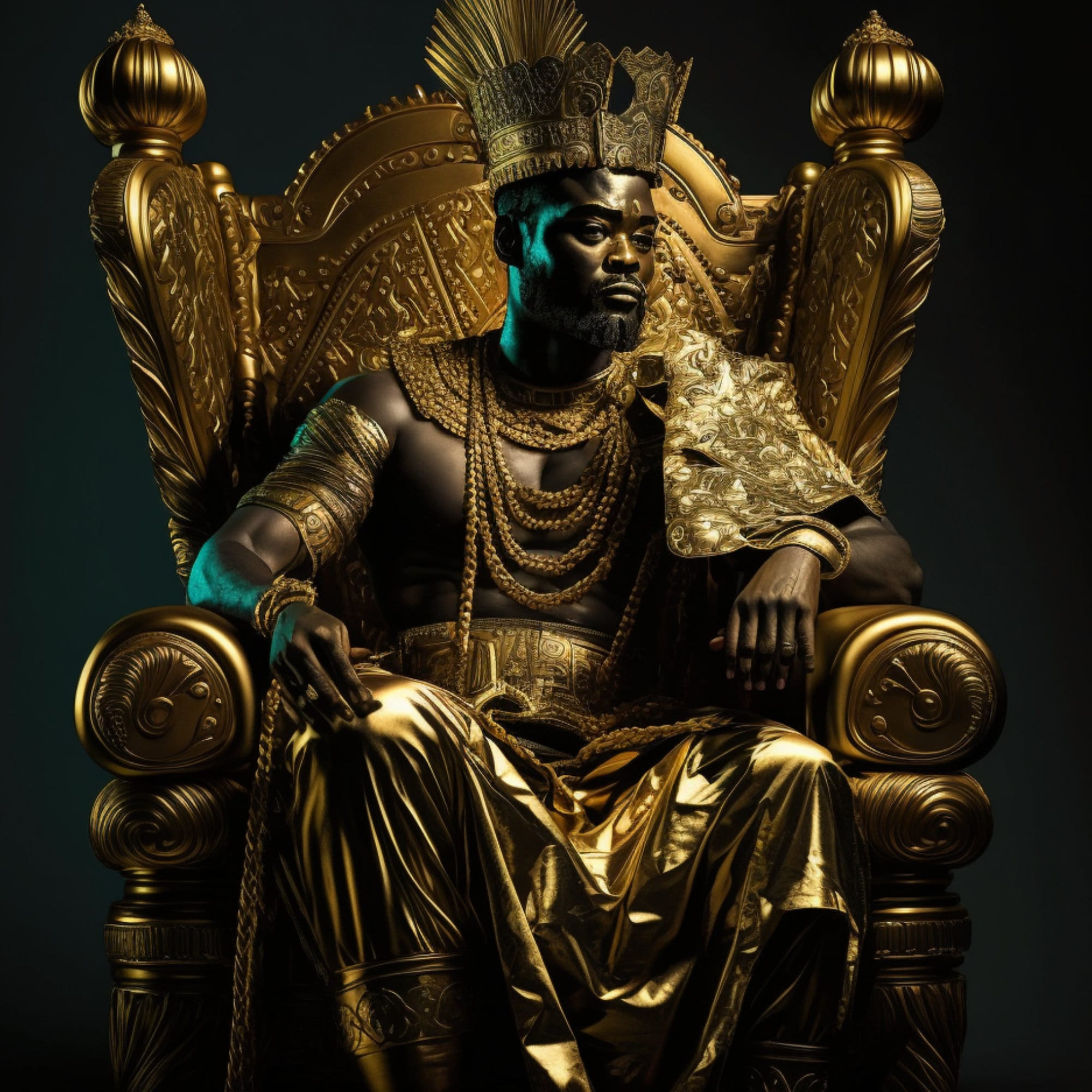 African King, Digital Download Wall Art Trendy, Midjourney, Black ...