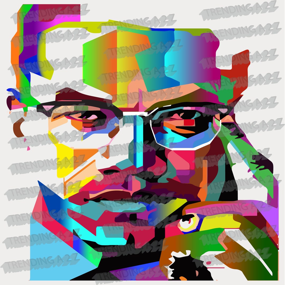 Digital Download Inspired Malcolm X Colorful Abstract Art Download PNG ...
