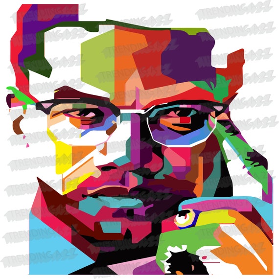 Digital Download Malcolm X Colorful Abstract Art For | Etsy