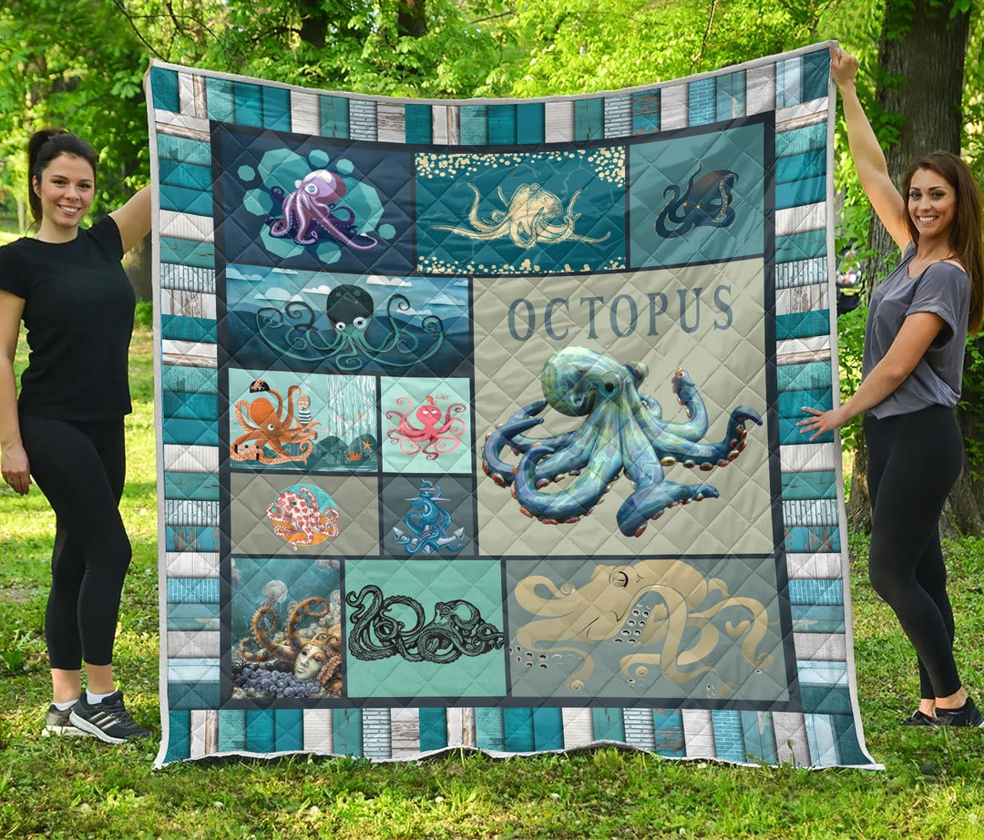 Octopus Quilt / Octopus Lovers Quilt / Octopus Gift / Love Octopus ...