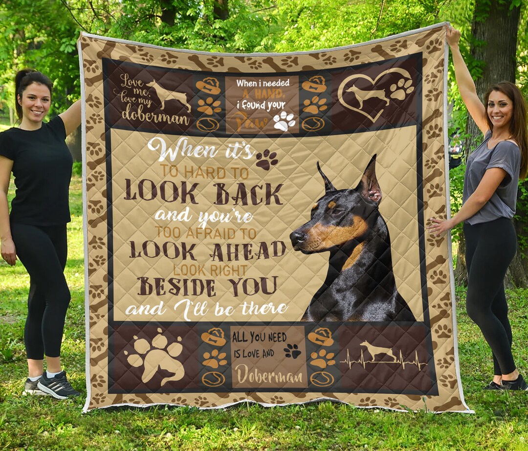 Doberman Quilt / Doberman Lovers Quilt / Doberman Gift / Love Doberman ...