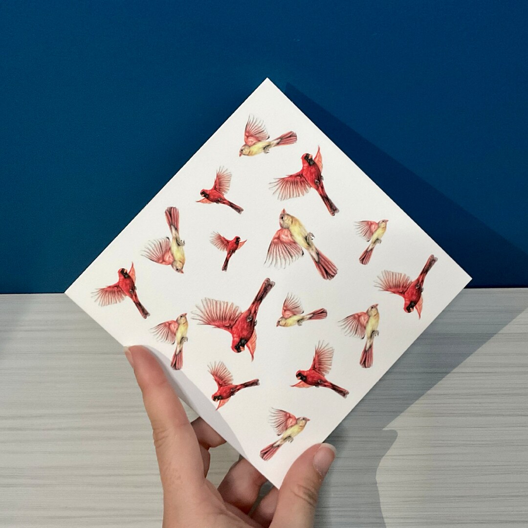 Christmas Cards / Soaring Cardinal / Flying Cardinals / - Etsy