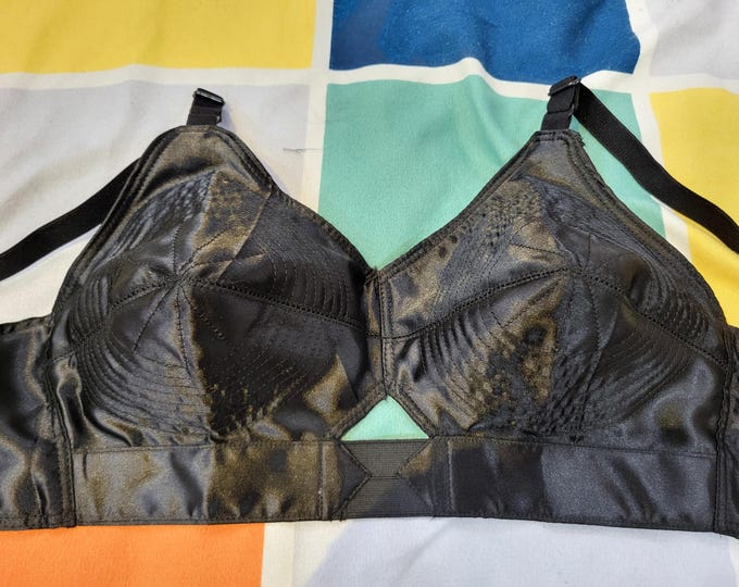 Vintage Bullet BH schwarzer Satin - 50er Jahre Pin-Up Retro Cone BH ...