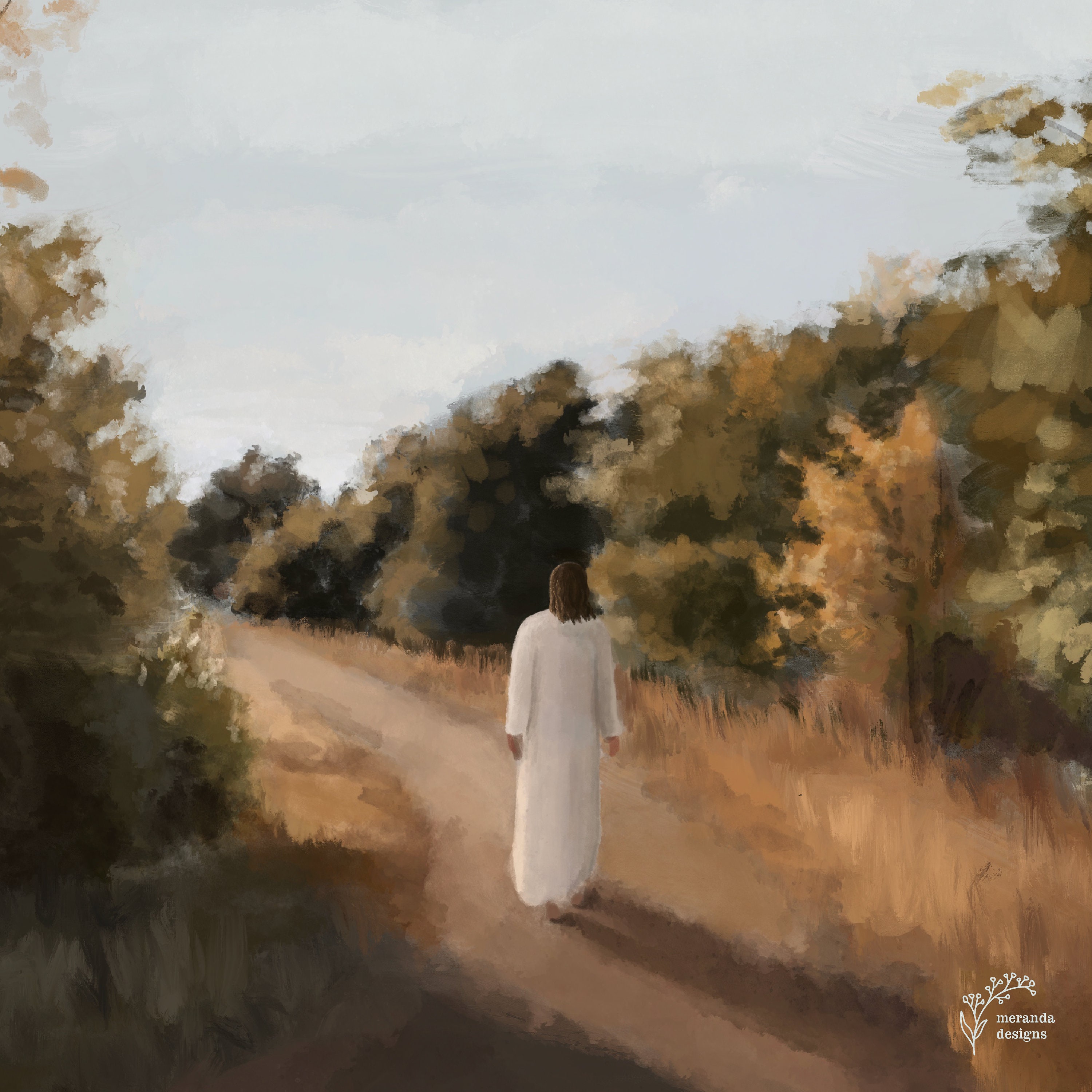 Jesus Christ Art: Neutral Fall Landscape Print (digital Download) - Etsy