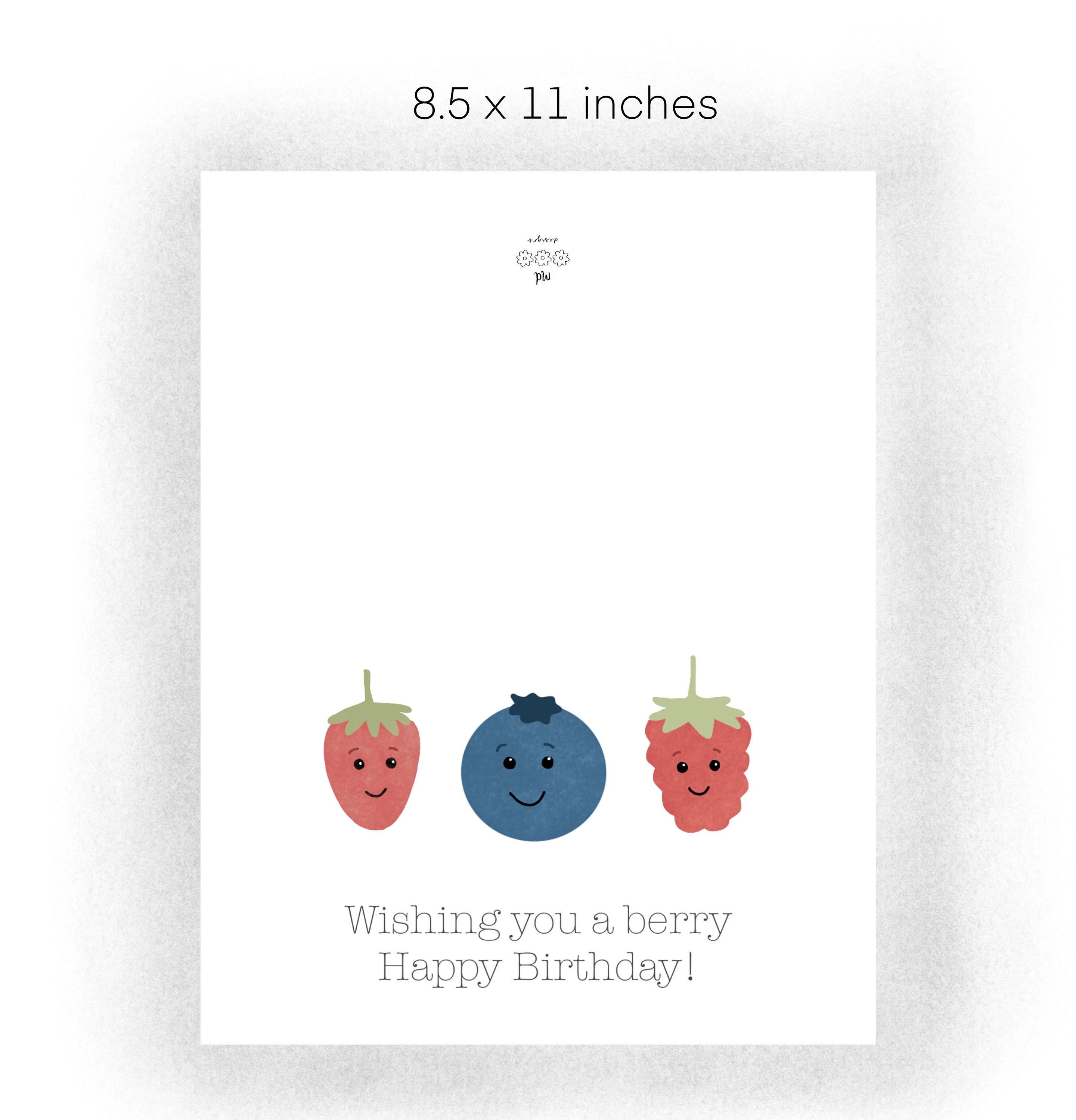 Berry Funny Birthday Card | Pun Birthday Card | Berry Happy Birthday ...