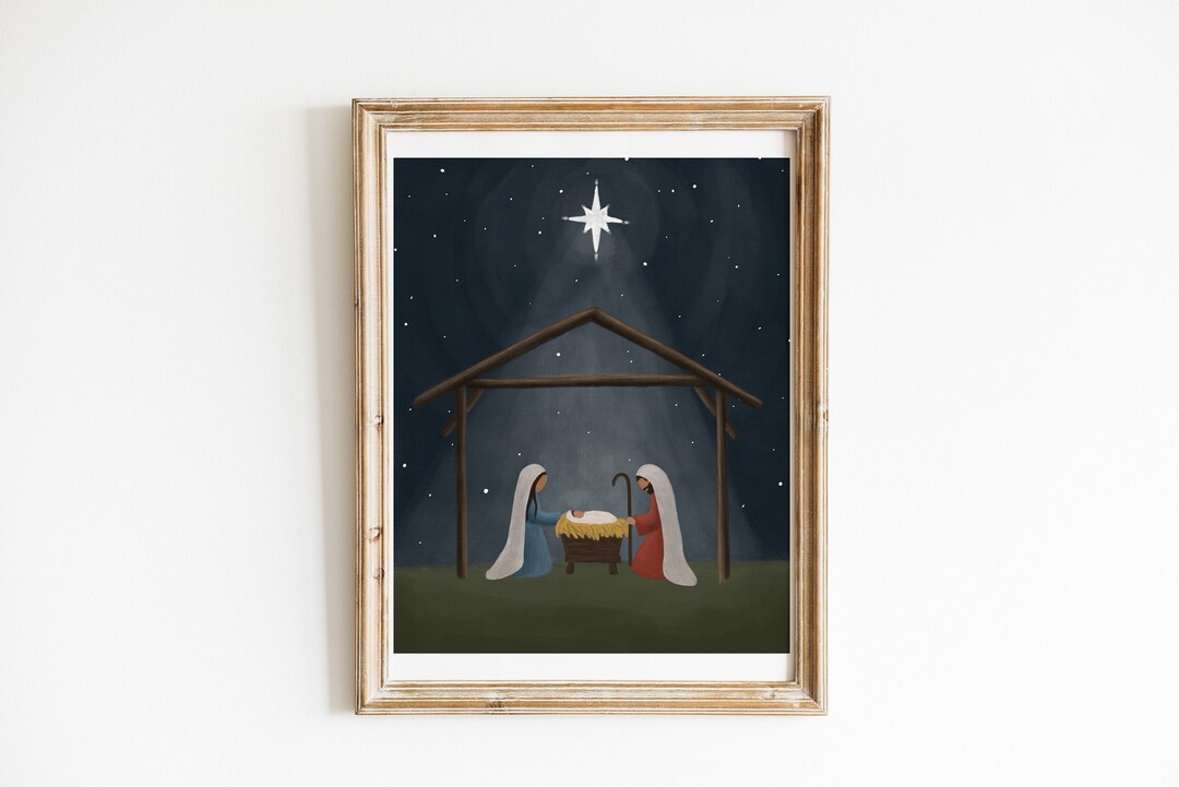 Oh Holy Night Print: Nativity Scene, Baby Jesus (digital Download) - Etsy