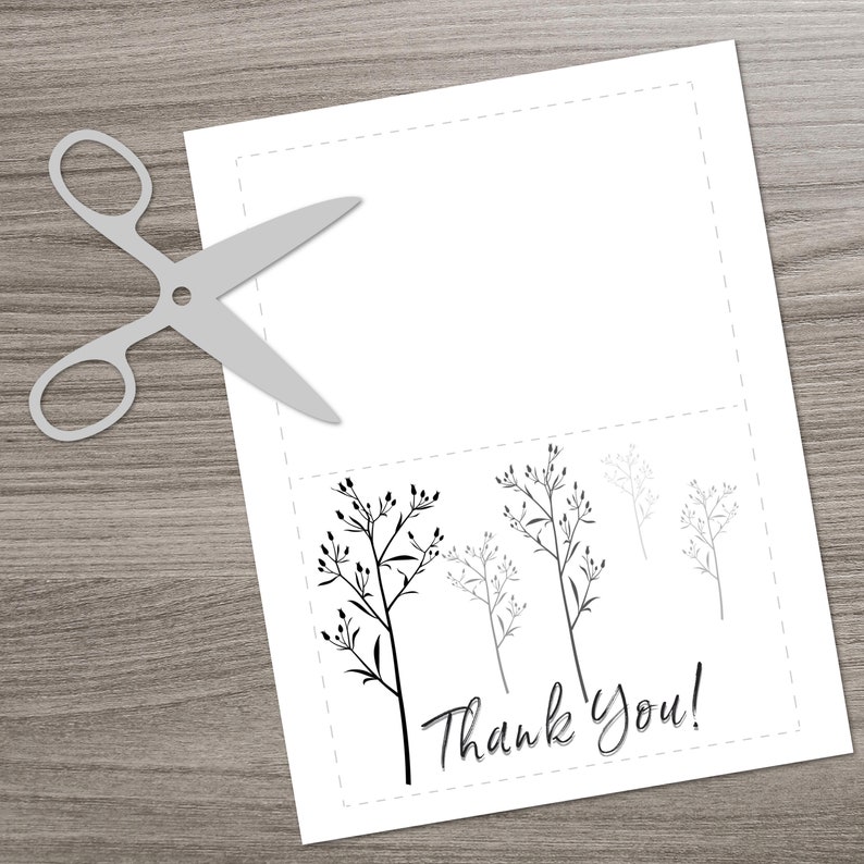 Printable Foldable Thank You Card INSTANT DOWNLOAD Tree | Etsy