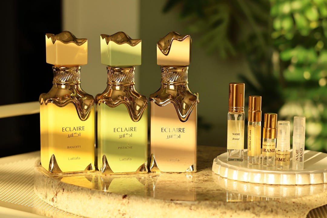 Eclaire Trio Lattafa Perfume Samples | Caramel Banana Pistachio ...