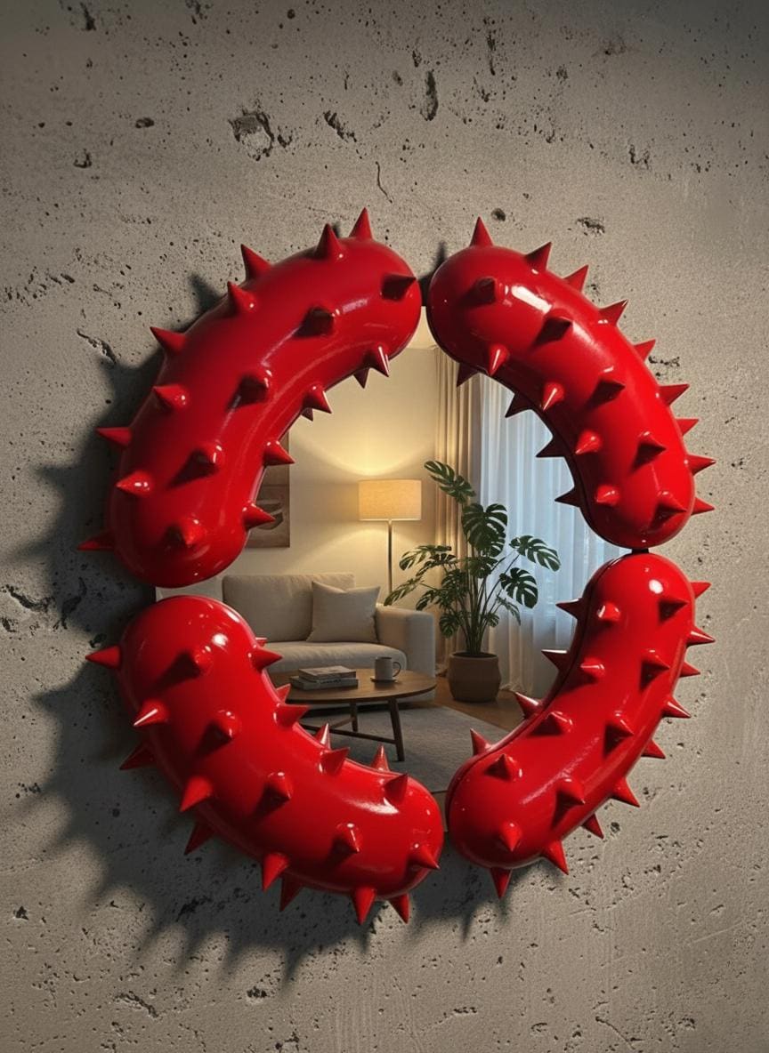 Cyberpunk Spike Mirror: 3D Printed Modular Wall Decor and Mirrors Frame ...