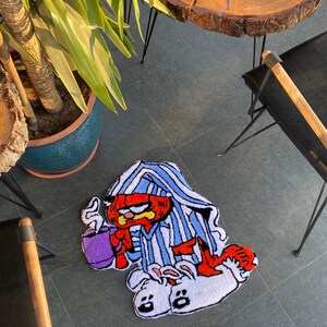 Orange Cat Fluffy Tufted Rug / %100 Handmade - Etsy