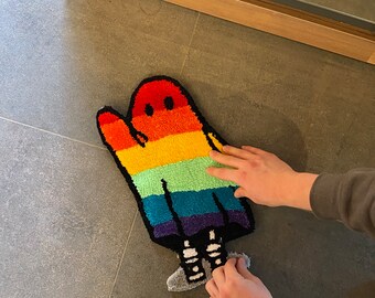 Damn Rainbow Fluffy Tufted Rug / %100 Handmade - Etsy