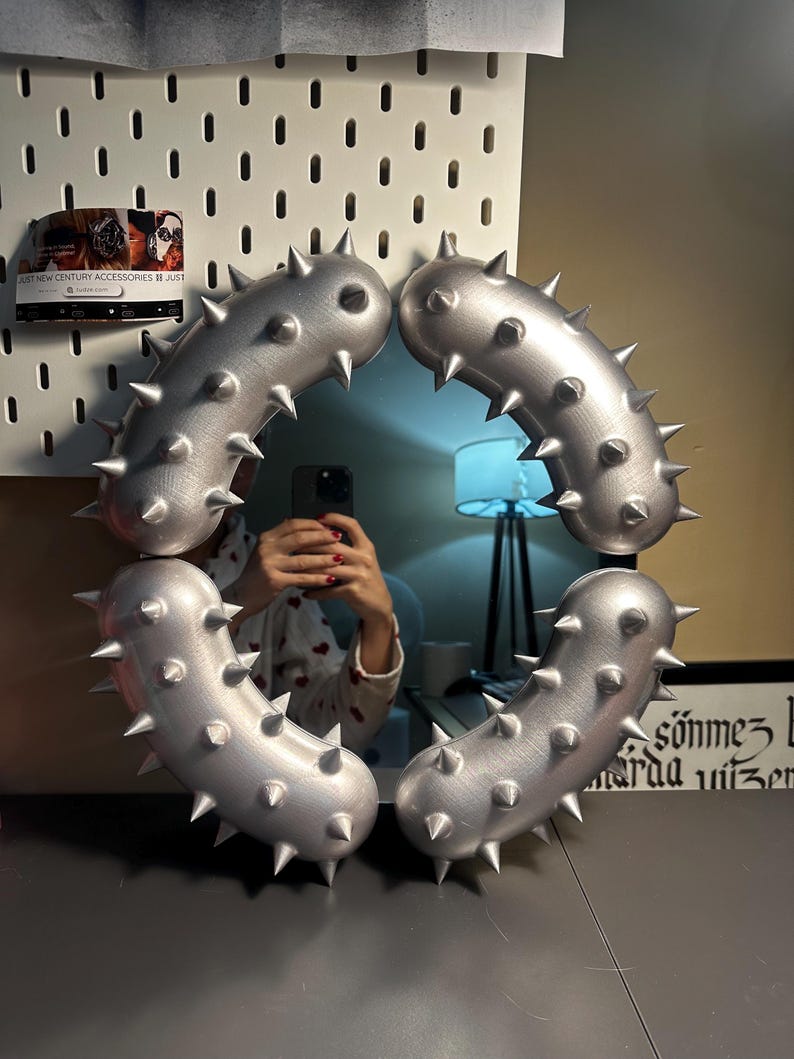 Cyberpunk Spike Mirror: 3D Printed Modular Wall Decor and Mirrors Frame ...