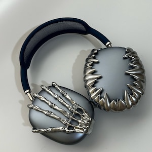 3D Printed 'skeleton Hand' Airpods Max Attachment - Glossy Chrome ...