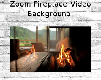 Fireplace Zoom Background - Etsy