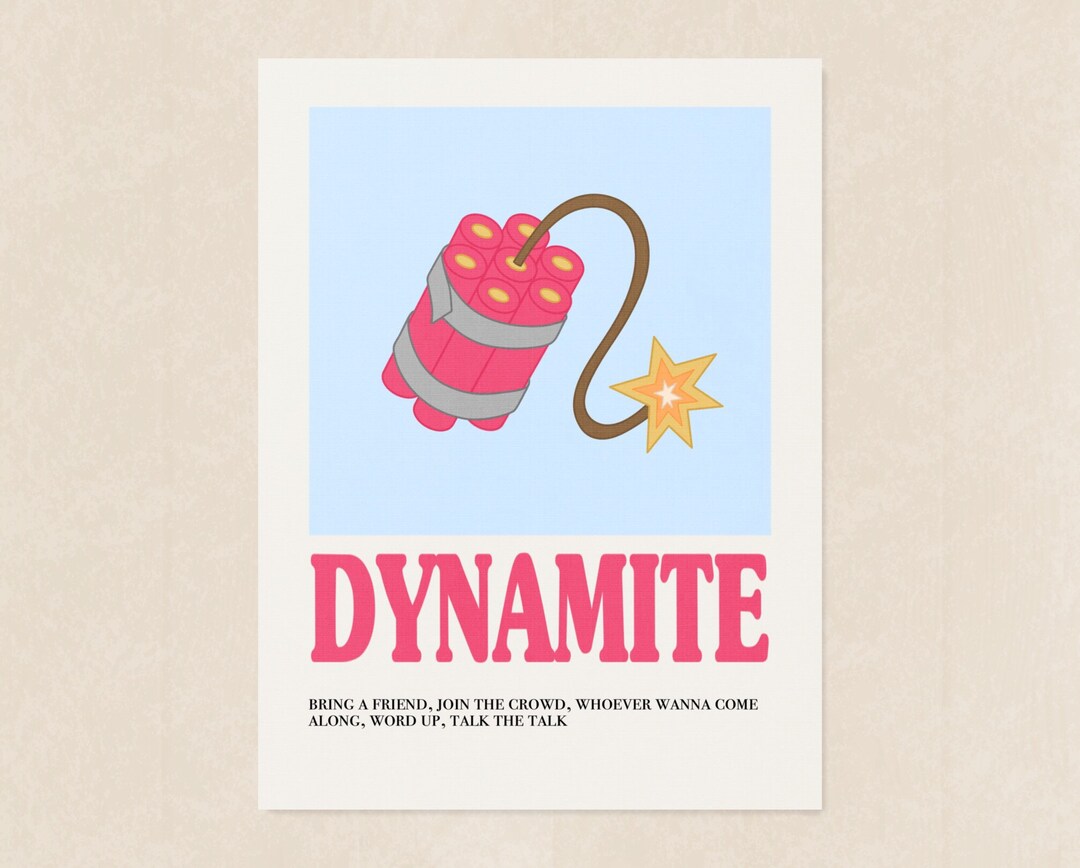BTS dynamite Wall Print Aesthetic Kpop Decor - Etsy