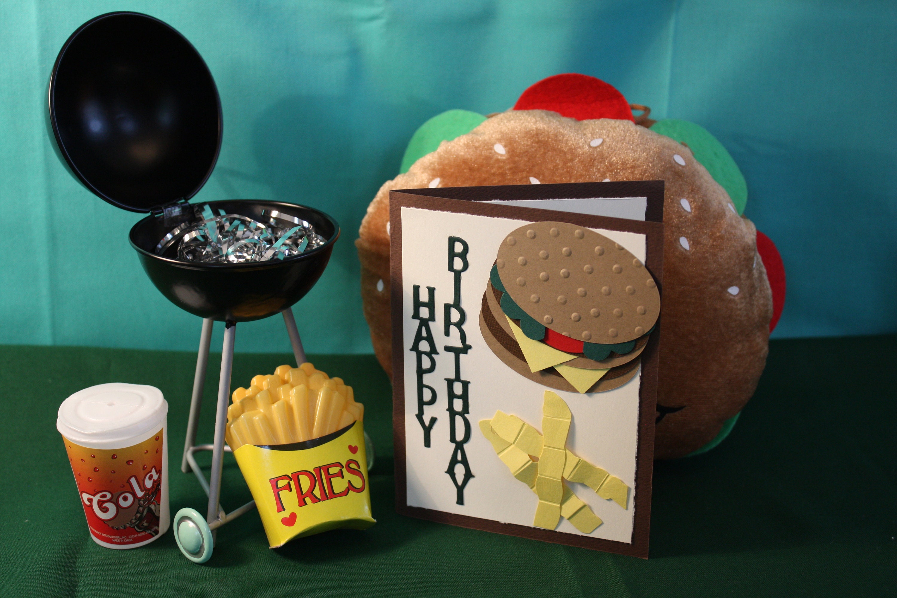 3D Happy Birthday Cheeseburger & Fries Card - Etsy Australia