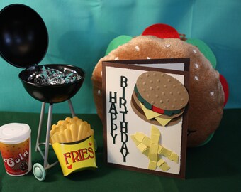 Cheeseburger Birthday Card - Etsy