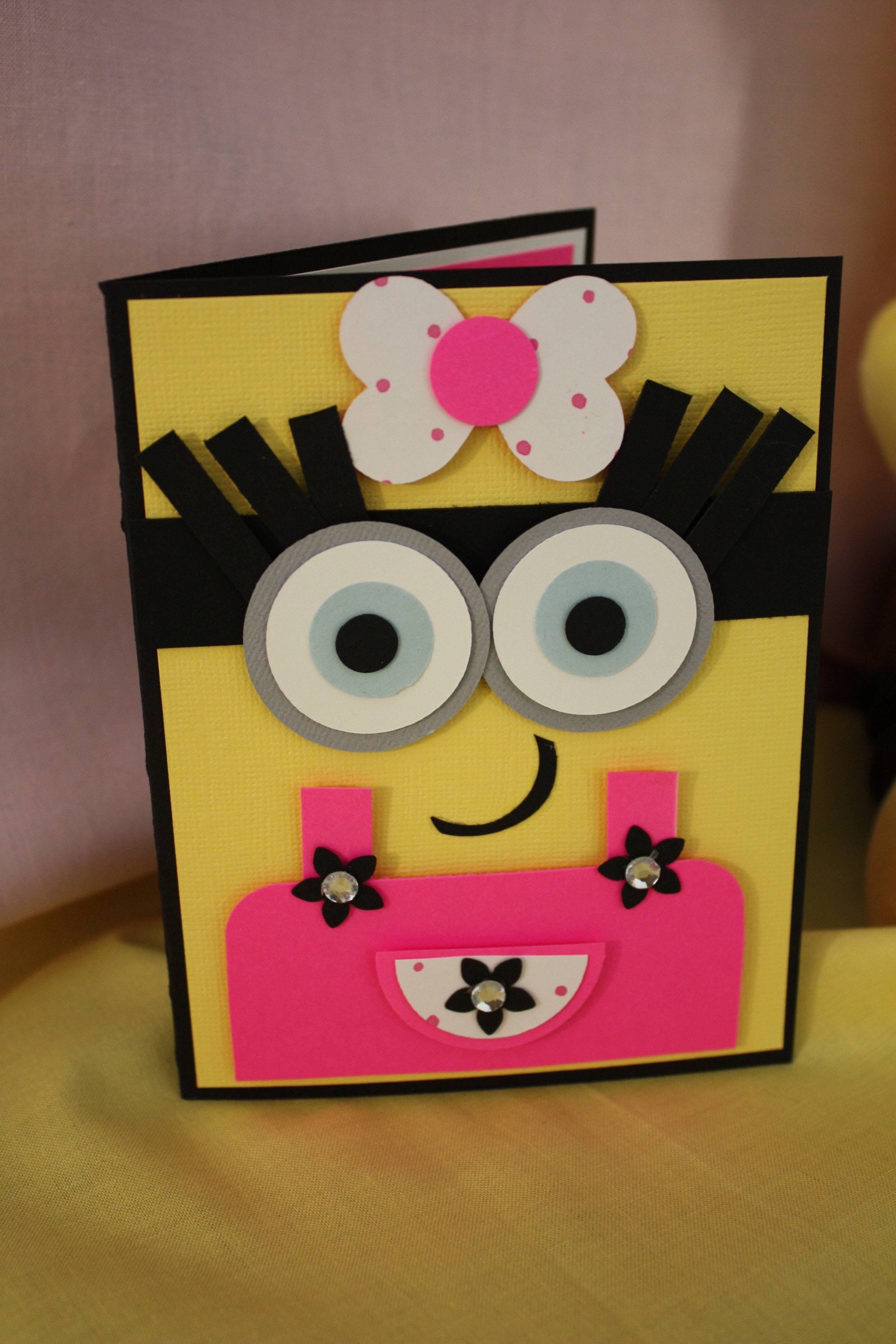 3D Happy Birthday Little Pink Creature Card - Etsy