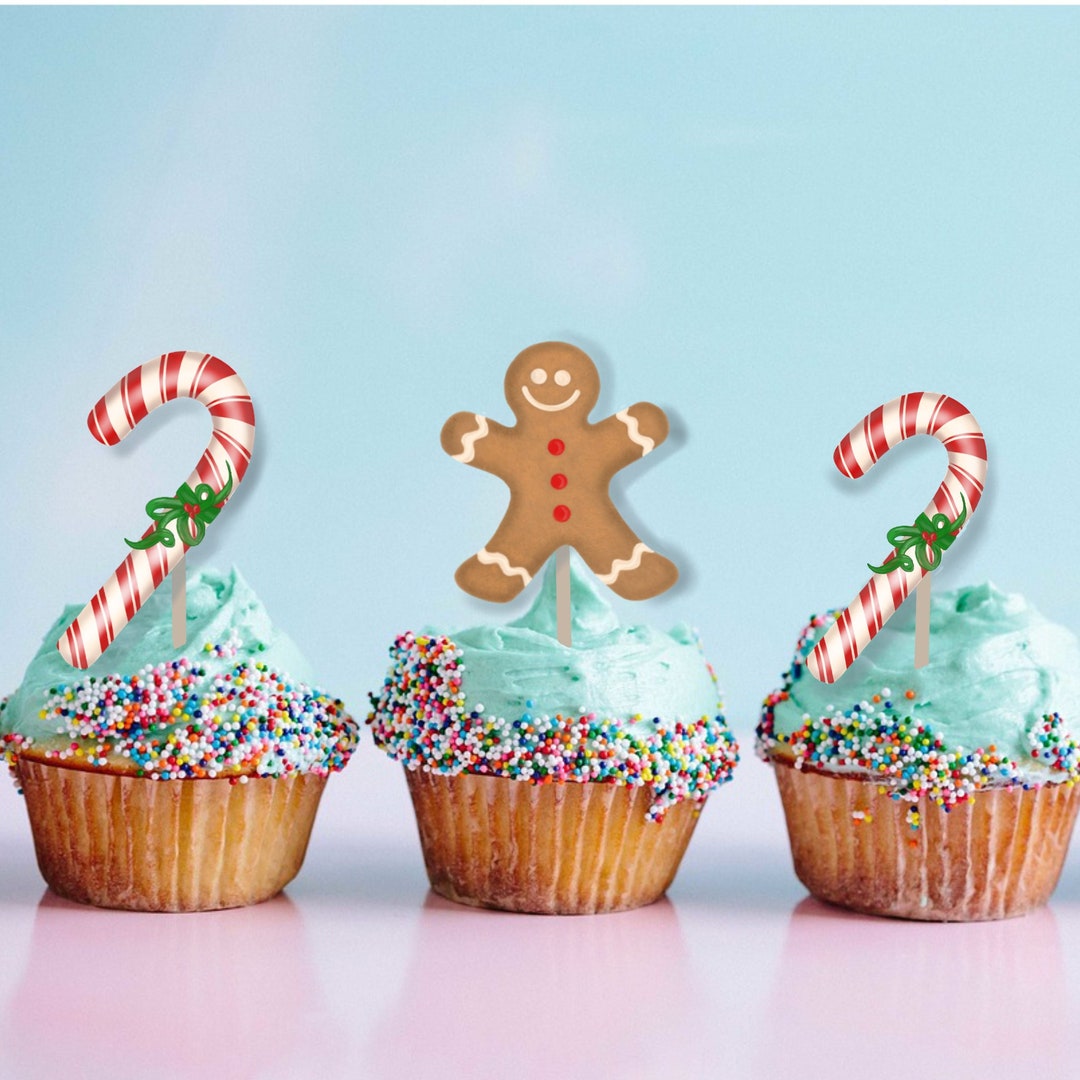 Christmas Cupcake Toppers Holiday Cupcake Toppers - Etsy