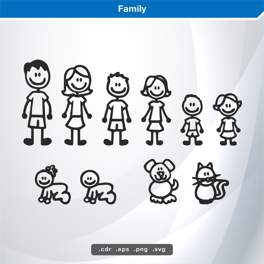 Stick Family SVG Digital Vector - Etsy