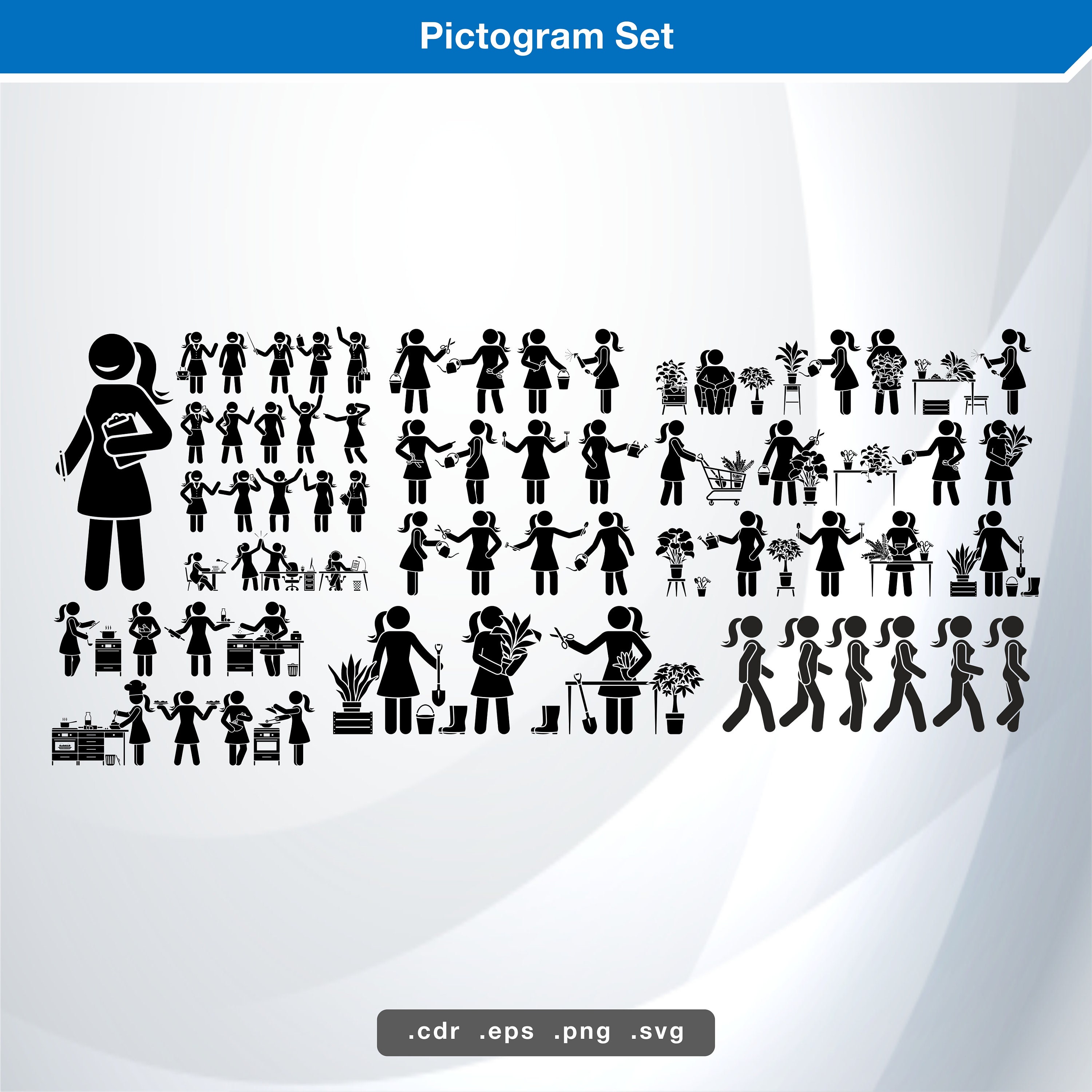 Pictogram SVG Digital Vector Set - Etsy