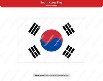 South Korean Flag Svg | Etsy