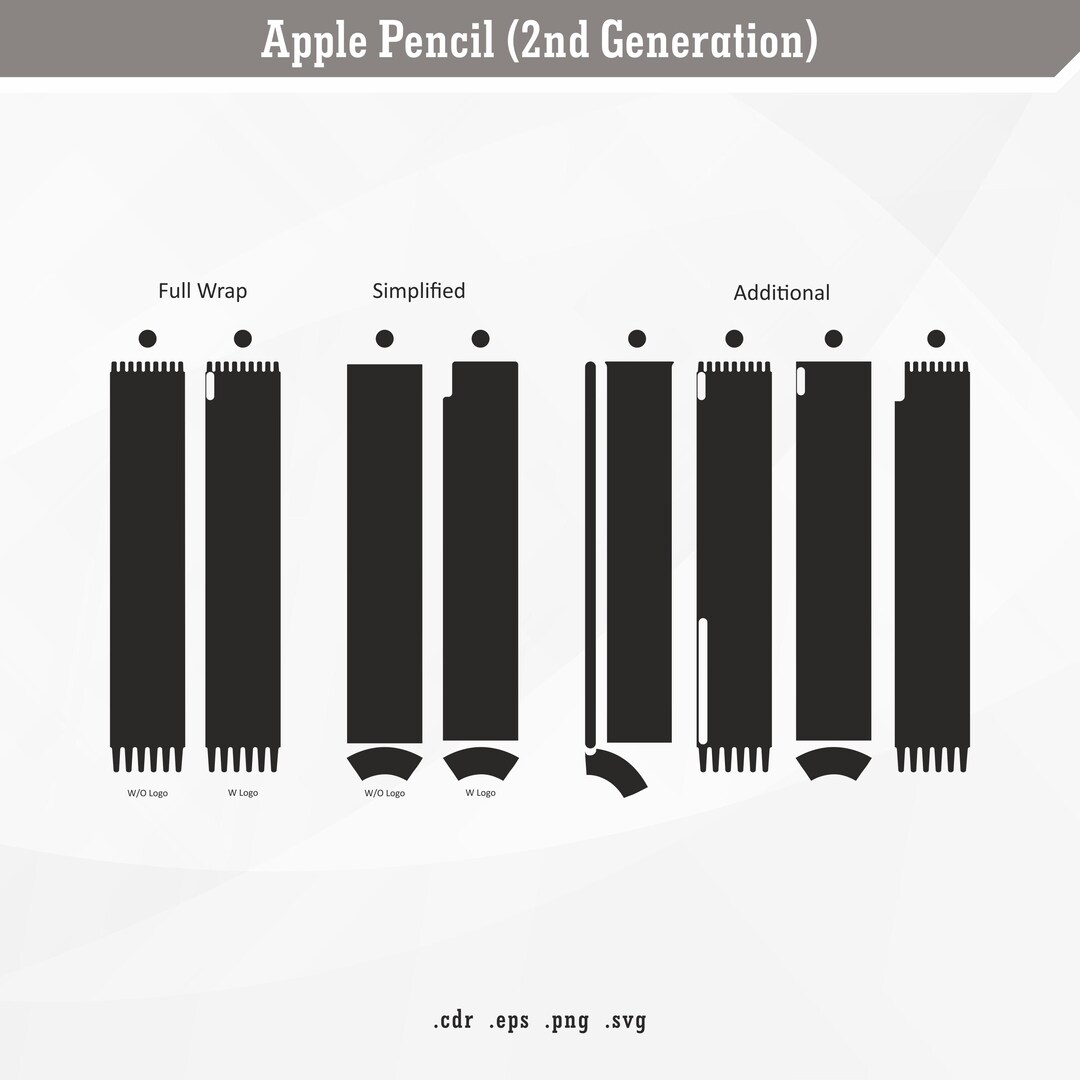 Apple Pencil 2nd Generation | SVG Digital Skin Template - Etsy