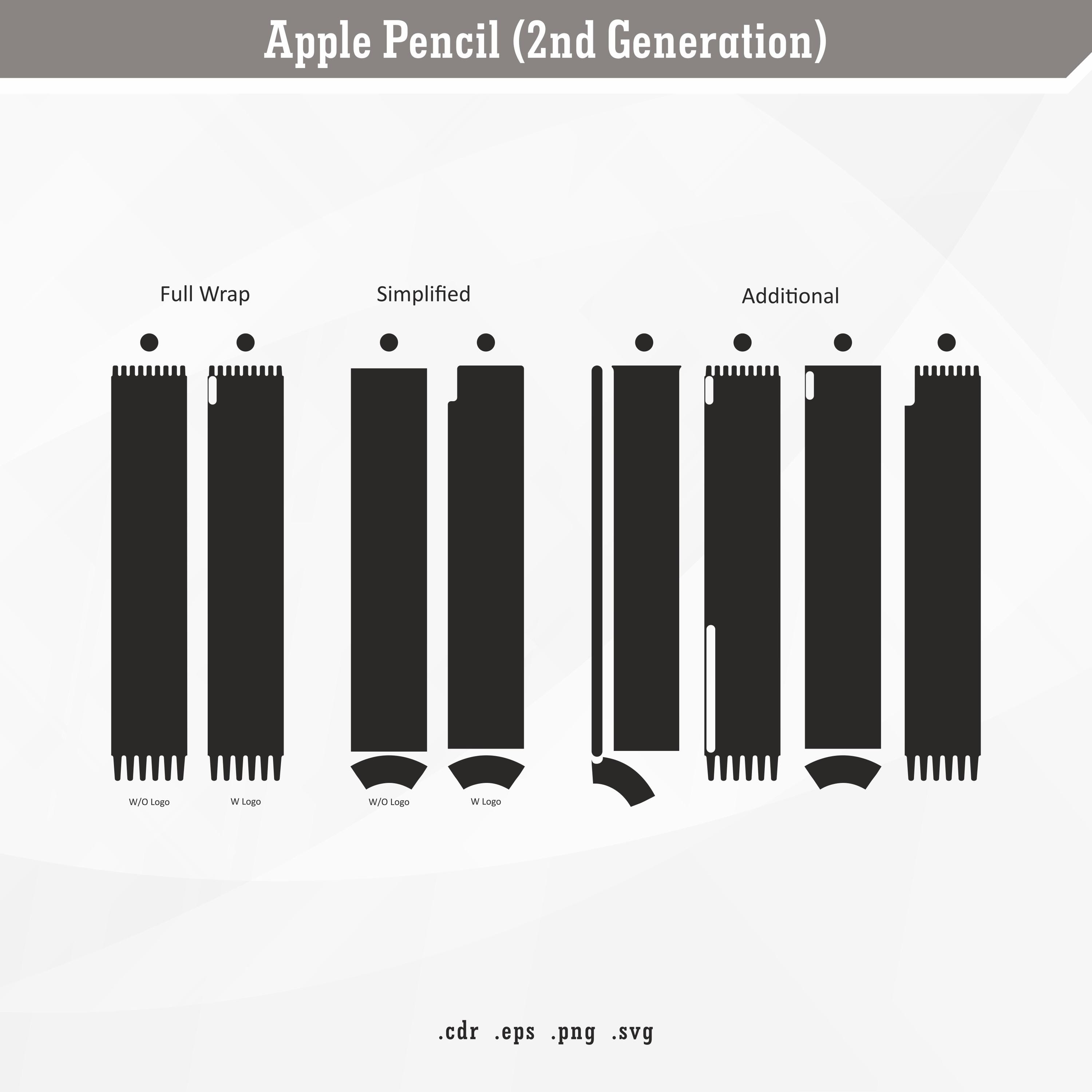 Apple Pencil 2nd Generation | SVG Digital Skin Template - Etsy
