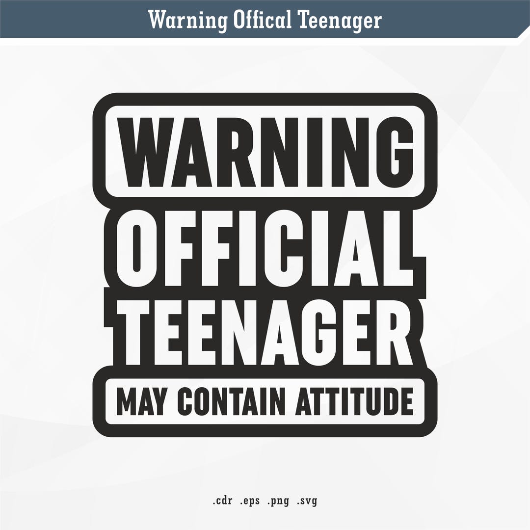 Warning Offical Teenager SVG | Digital Vector - Etsy