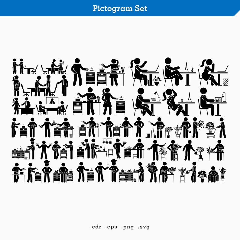 Pictogram SVG Digital Vector Set - Etsy