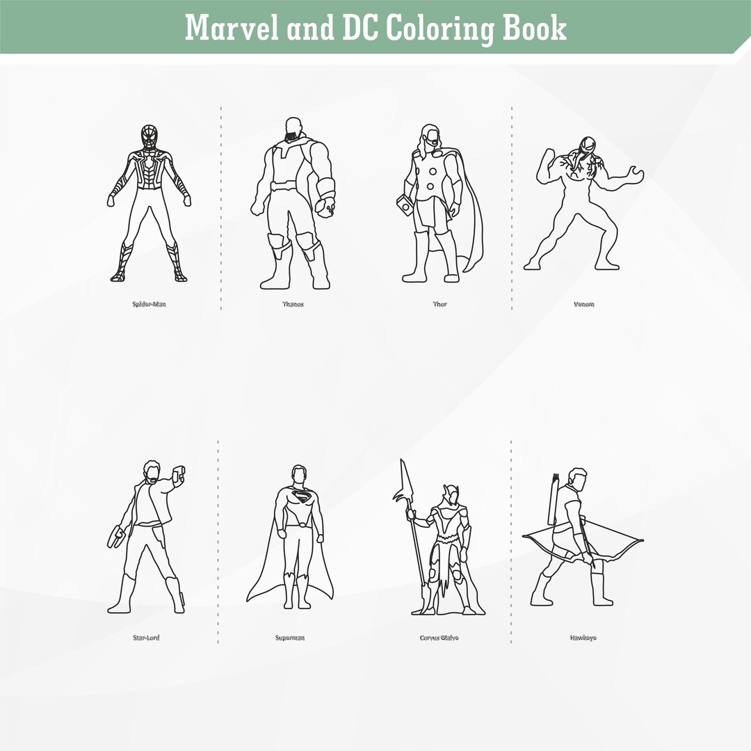 Marvel and DC Colouring Book - Etsy