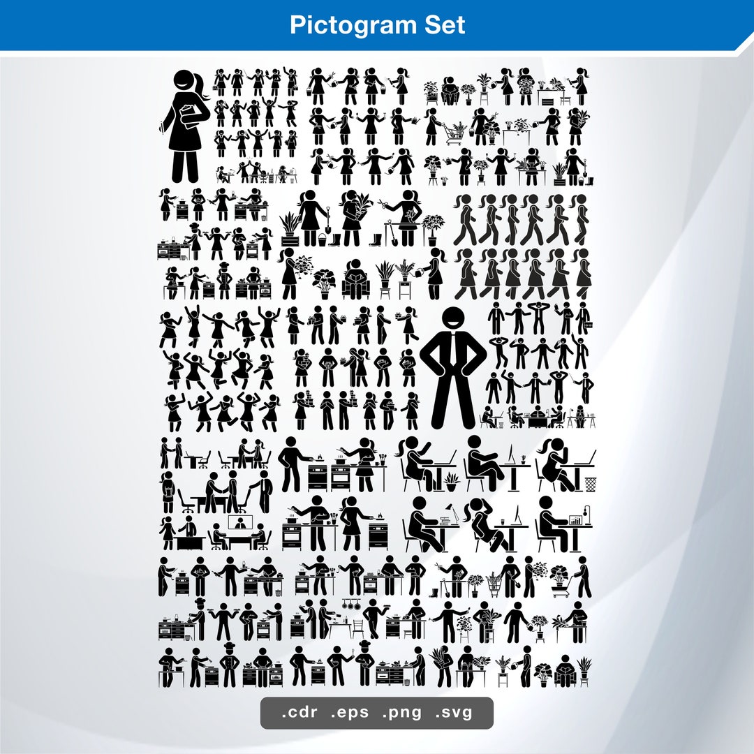 Pictogram SVG Digital Vector Set - Etsy