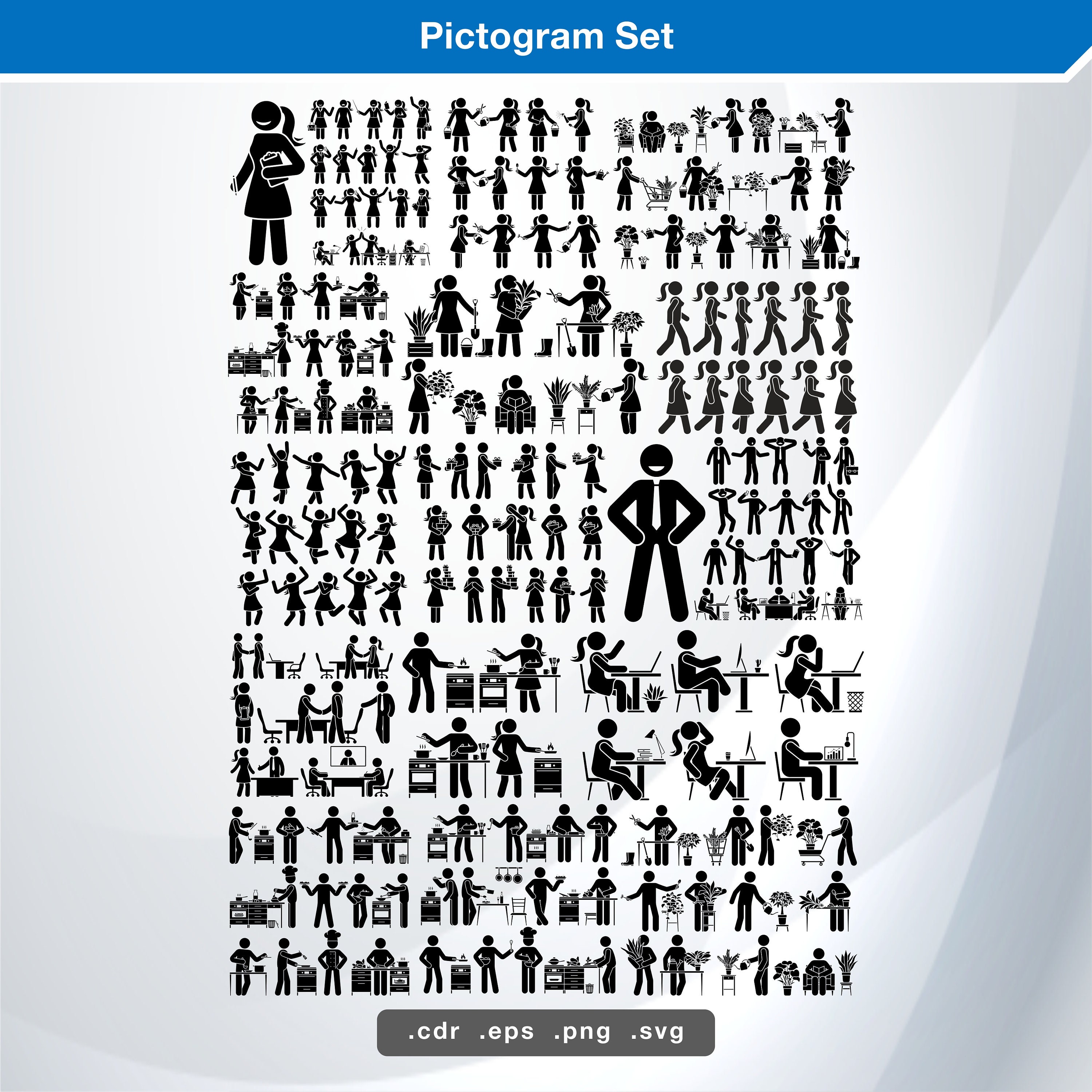 Pictogram SVG Digital Vector Set - Etsy