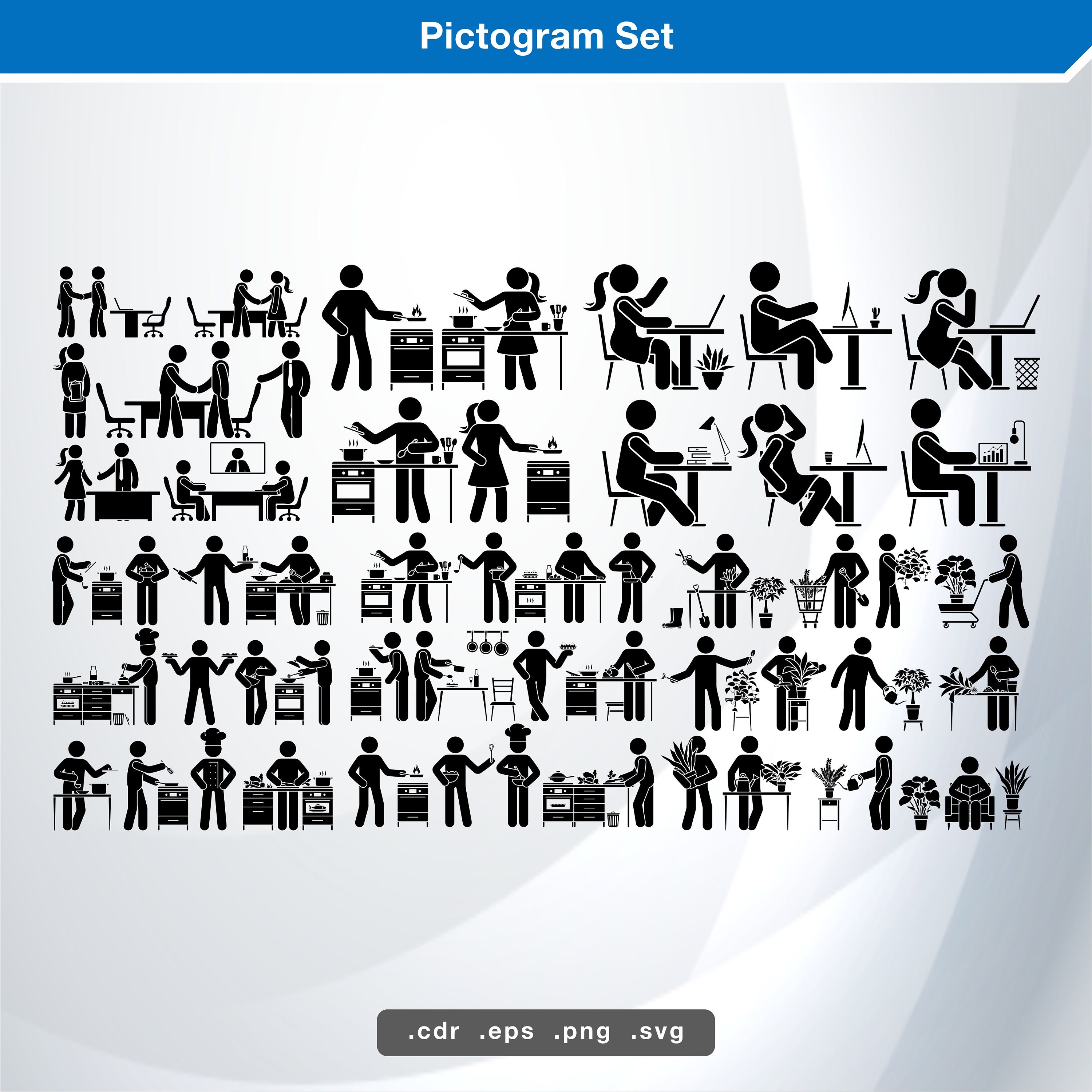 Pictogram SVG Digital Vector Set - Etsy