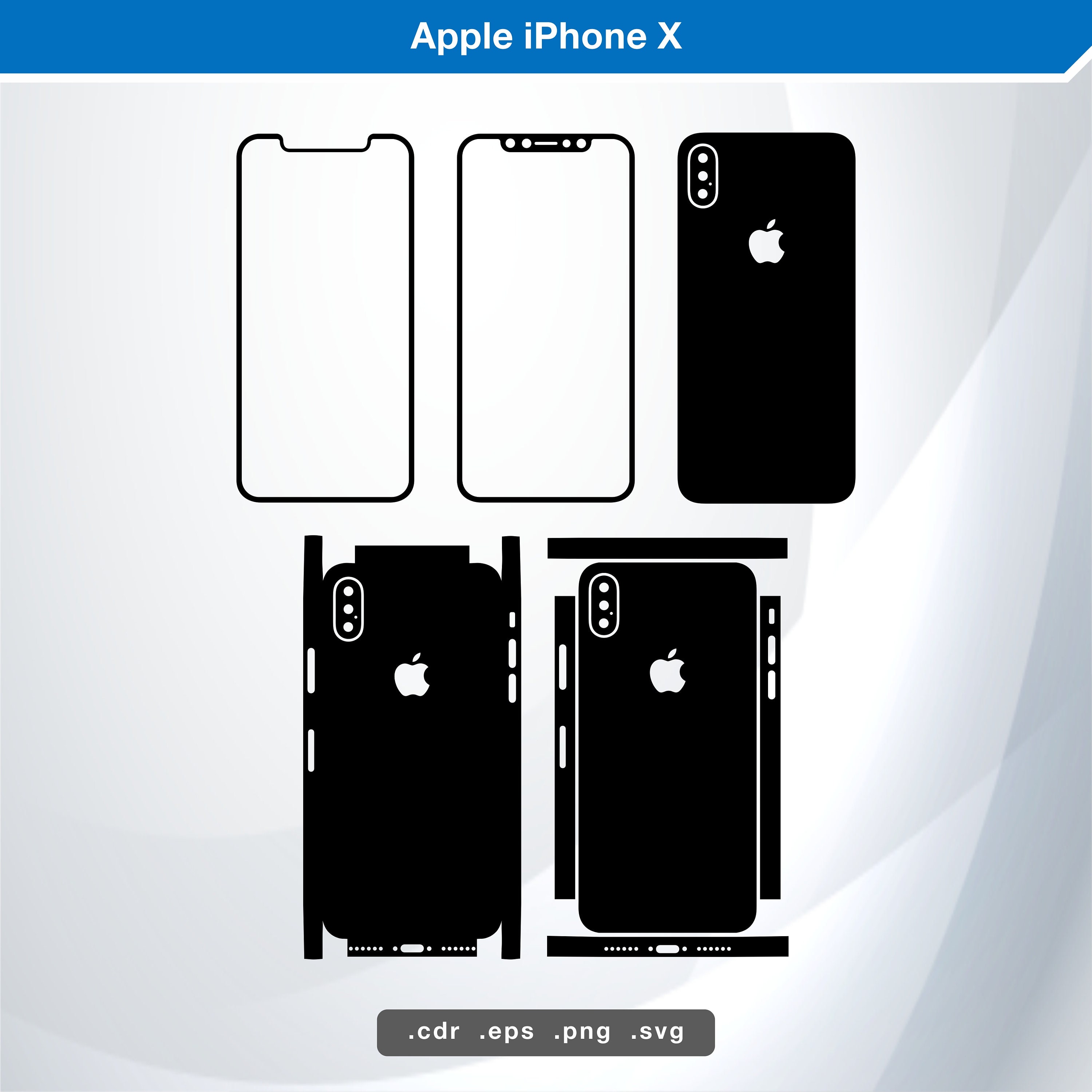 Apple iPhone X SVG Digital Skin Template - Etsy