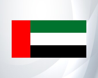 UAE Flag Svg, Dxf, Eps, Png, Jpg, Vector Art, Clipart, Cut File, United ...