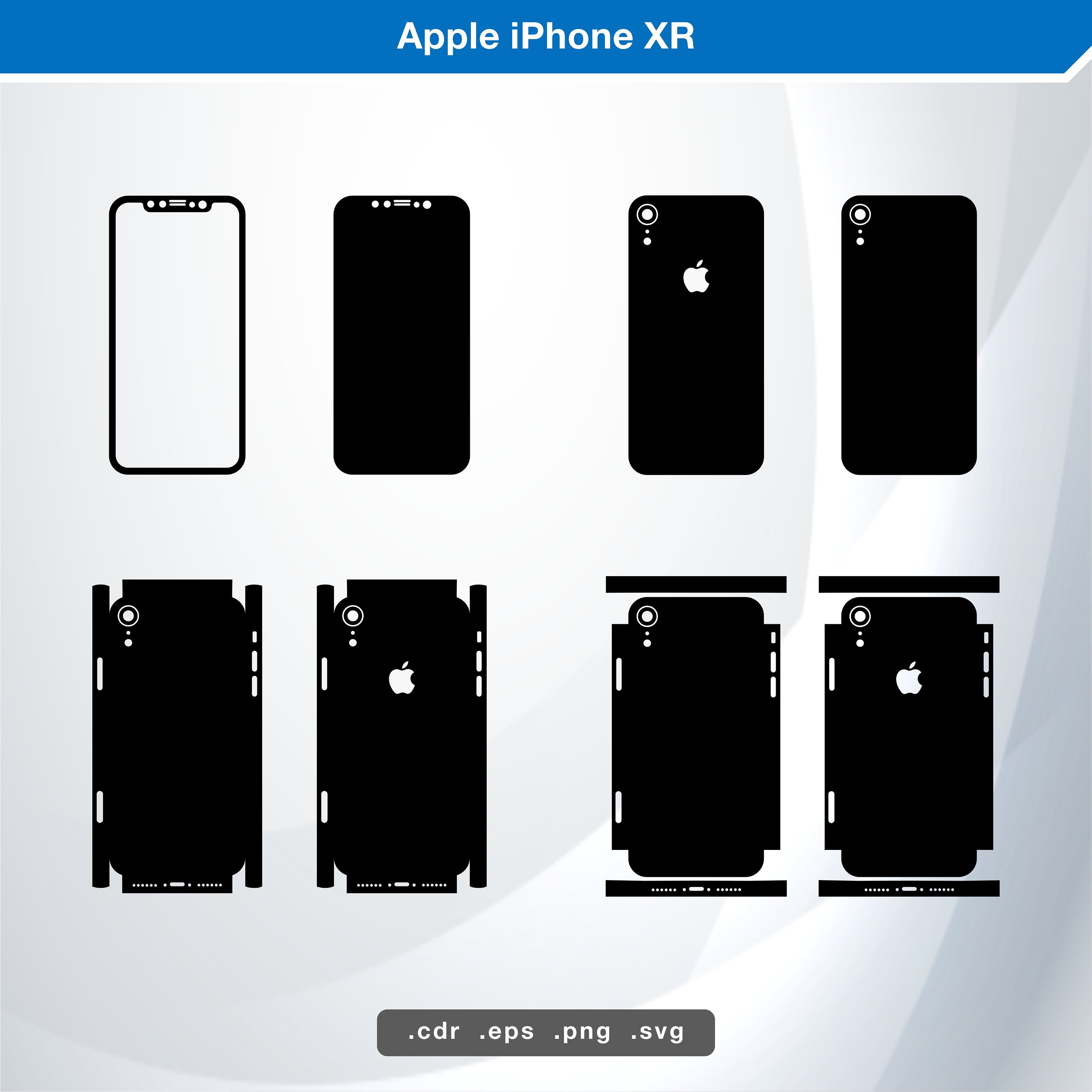 Apple iPhone XR SVG Digital Skin Template - Etsy